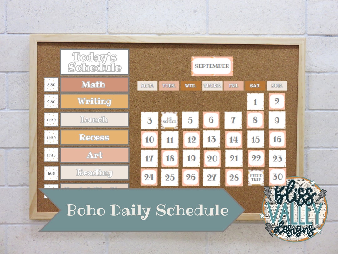 Boho Dreams Printable Classroom Daily Schedule Cards | Teacher ...