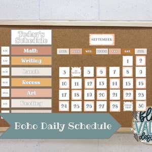 Boho Dreams Printable Classroom Daily Schedule Cards | Teacher ...
