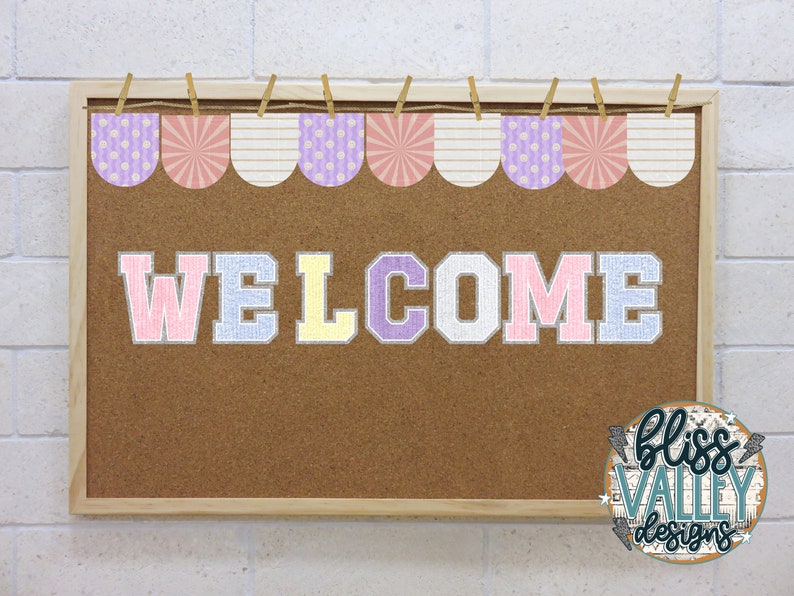 Retro Varsity Welcome Bulletin Board Kit: Pastel Classroom Decor ...