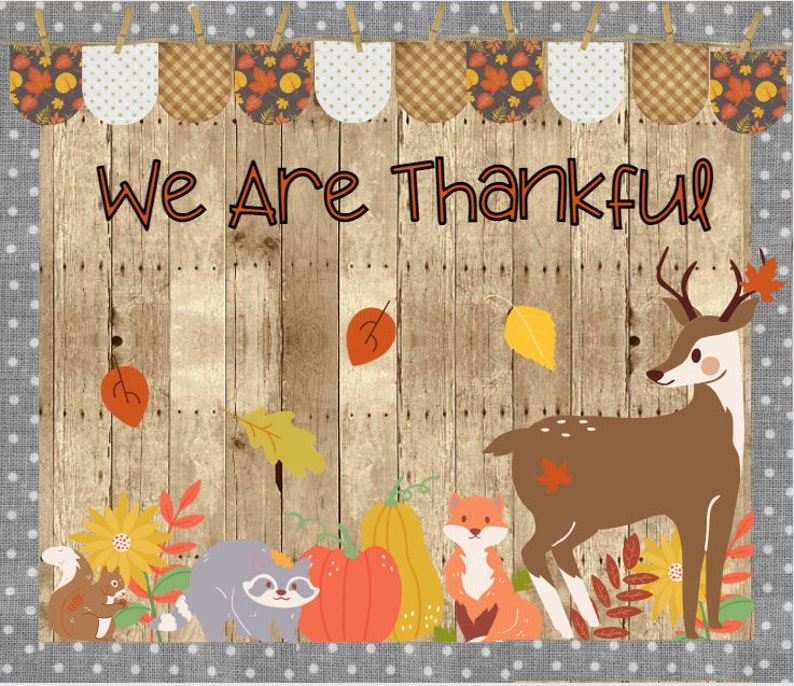 Fall Woodland Animals Classroom Bulletin Board Kit | Fall Decorations ...