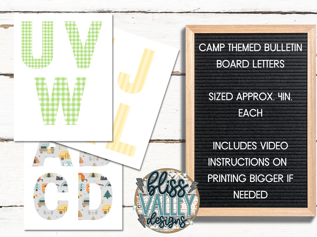 Camp Themed Printable Bulletin Board Letter Set / Digital Download ...