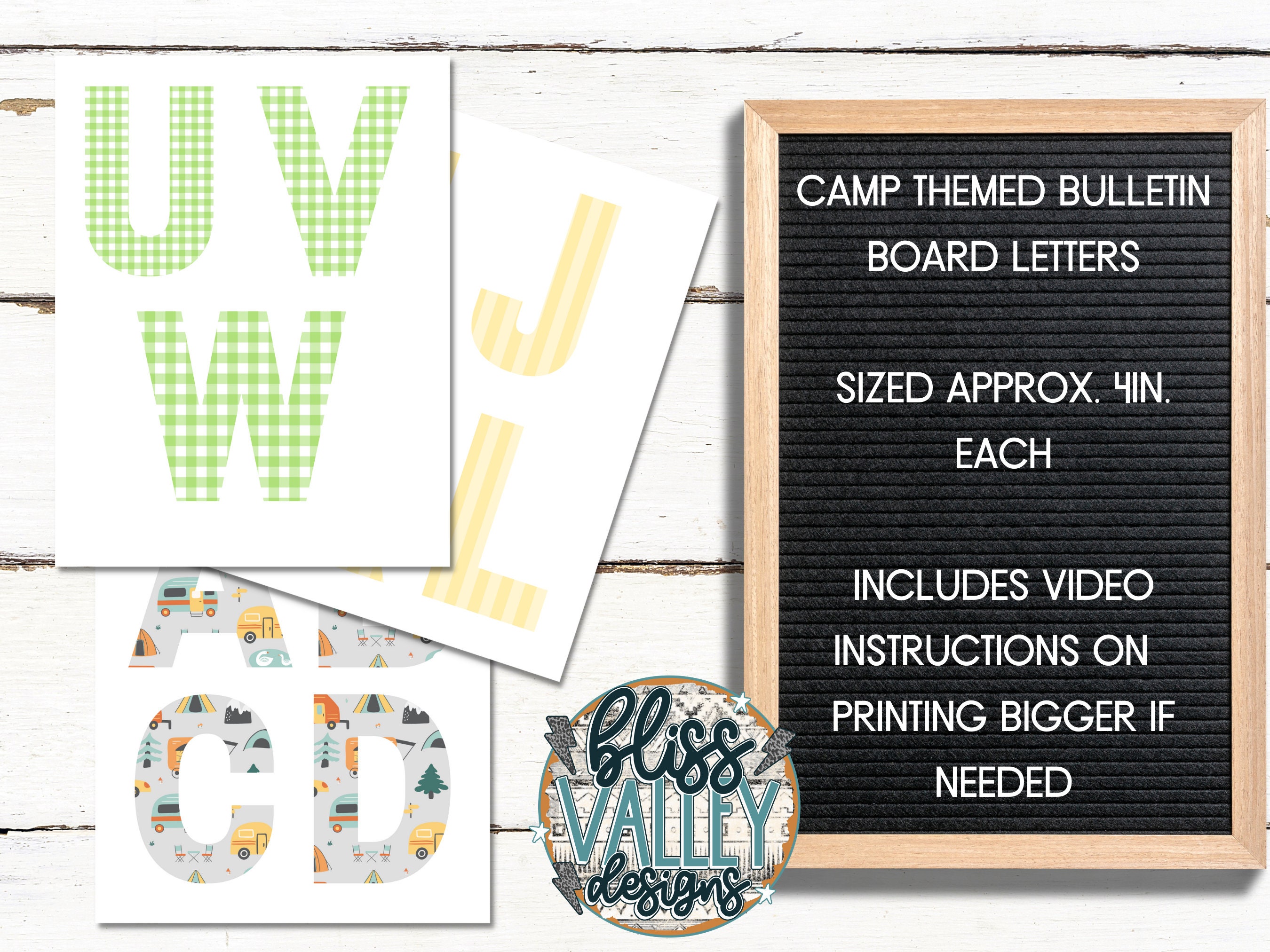 Camp Themed Printable Bulletin Board Letter Set / Digital Download ...