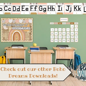 90's Boho Themed Printable Bulletin Board Letter Set | Classroom ...