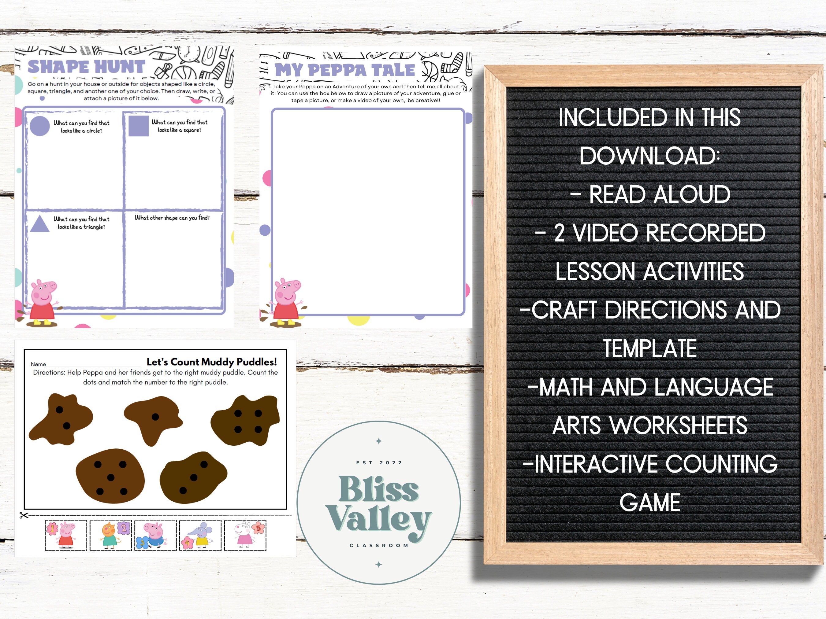 Peppa Pig Preschool Class: Homeschool Curriculum (PDF Download) - Etsy