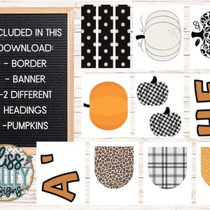 Fall Leopard Print Pumpkin Classroom Bulletin Board Kit (digital ...