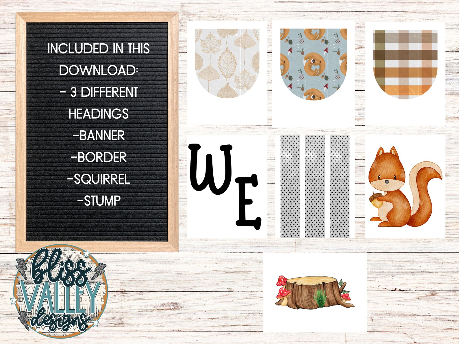 Fall Classroom Bulletin Board Kit: Squirrel & Woodland Theme (digital ...