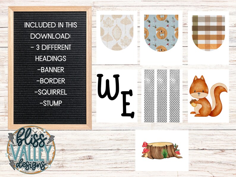 Fall Classroom Bulletin Board Kit: Squirrel & Woodland Theme (digital ...