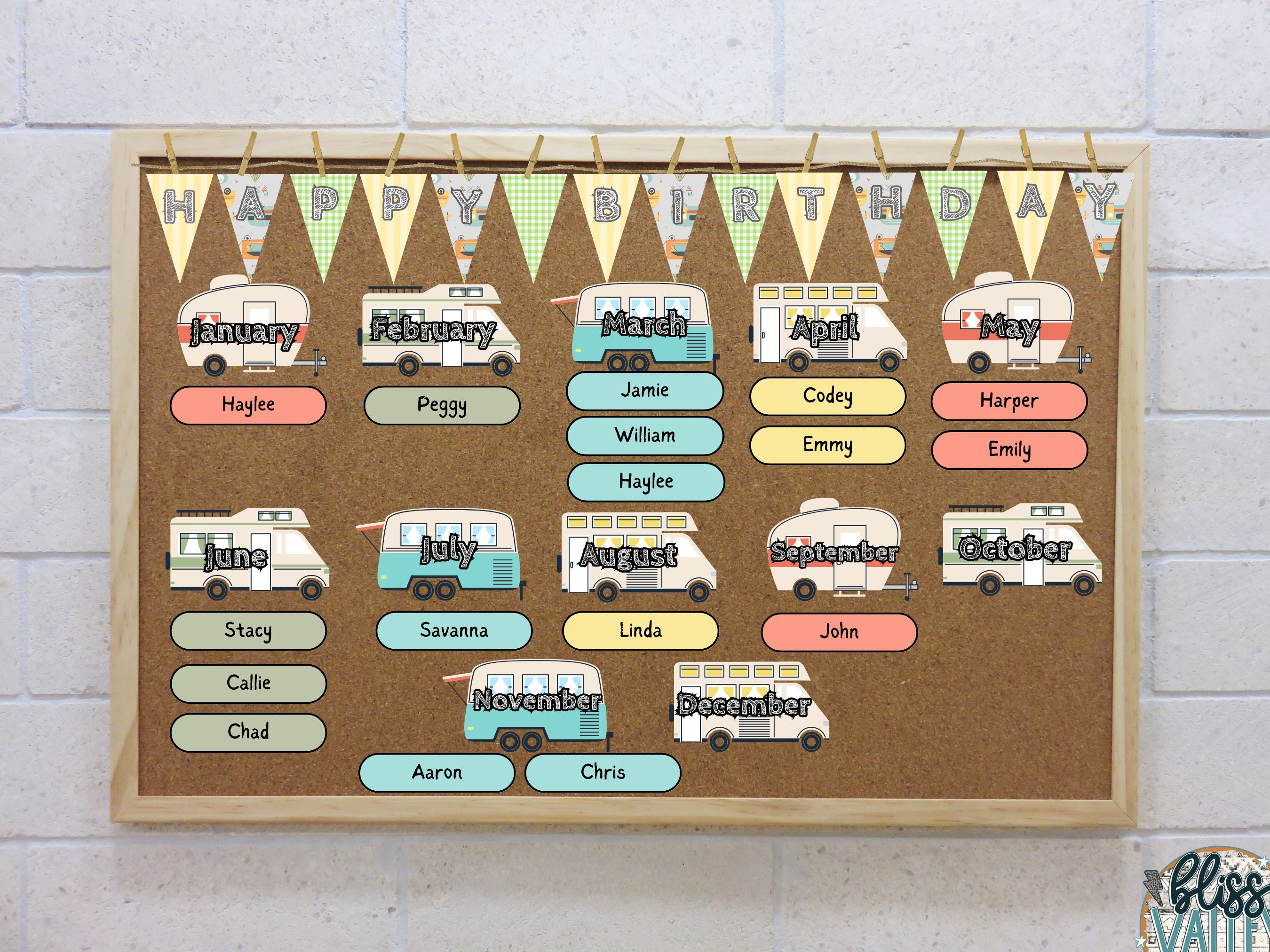 Camp Theme Birthday Display Printable Classroom Bulletin Board Kit ...