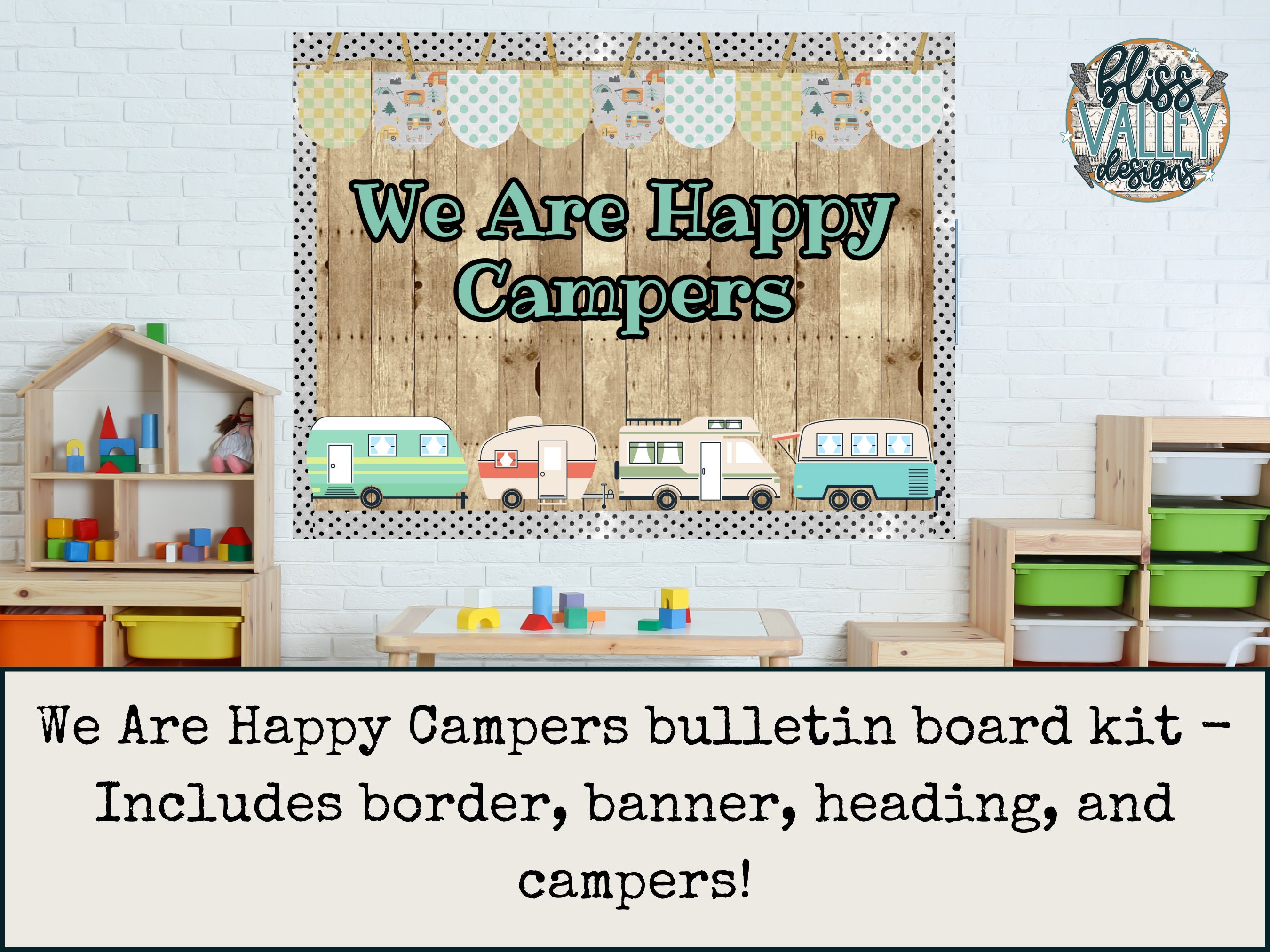 We Are Happy Campers Classroom Bulletin Board Kit Door Decoration Back ...