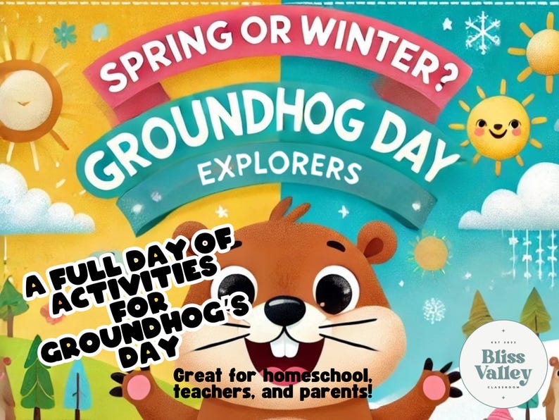 Groundhog Day Preschool Lesson Plan: Activities & Crafts (PDF) - Etsy