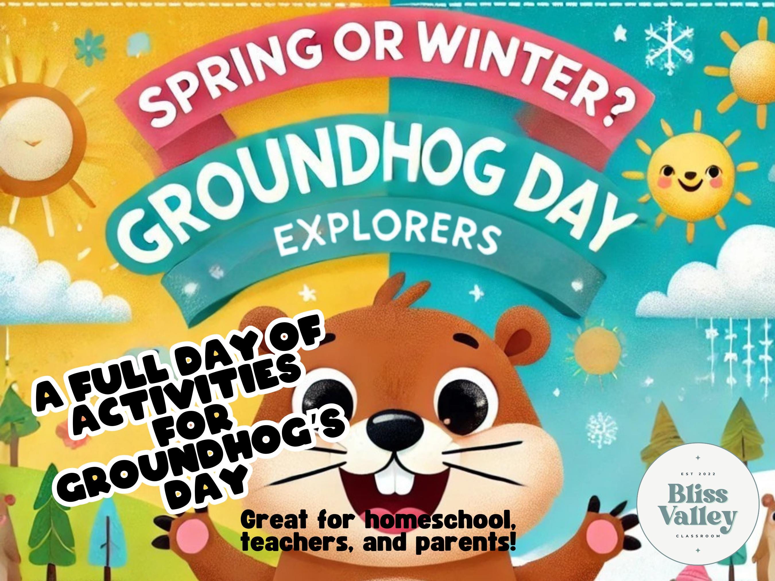 Groundhog Day Preschool Lesson Plan: Activities & Crafts (PDF) - Etsy