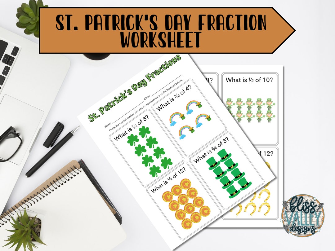 St. Patrick's Day Fraction Worksheet / Morning Work / Homeschool ...