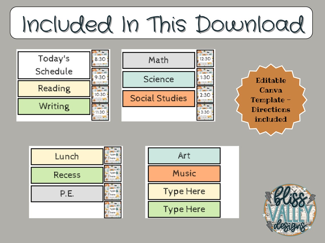 Editable Camp Theme Printable Classroom Schedule / Teacher Resources ...