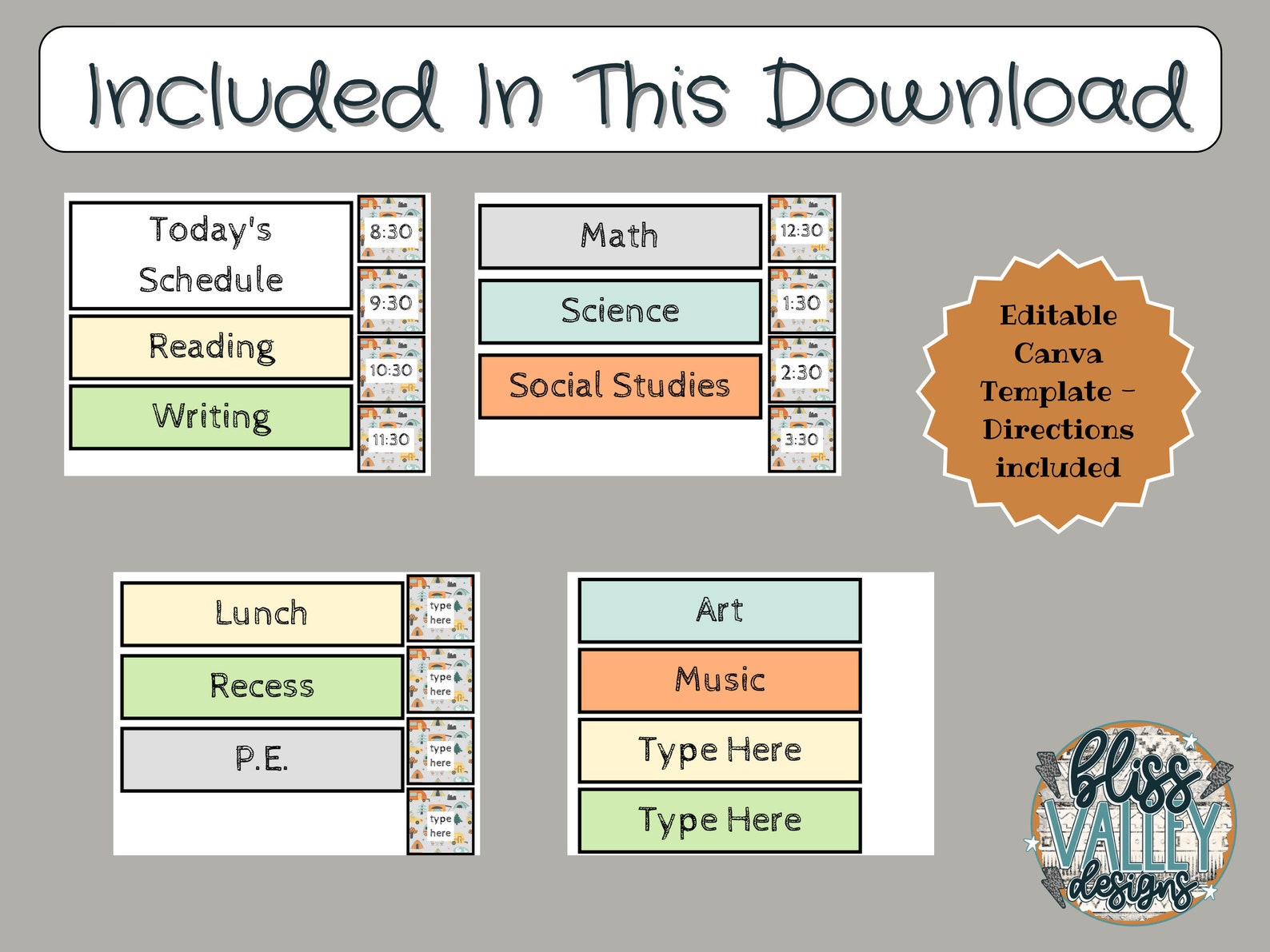 Editable Camp Theme Printable Classroom Schedule / Teacher Resources ...