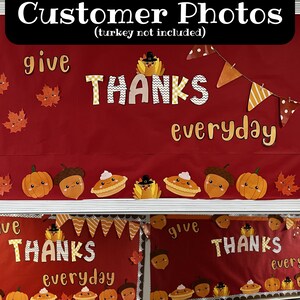 Give Thanks Classroom Bulletin Board Kit: Fall Thanksgiving Decor ...