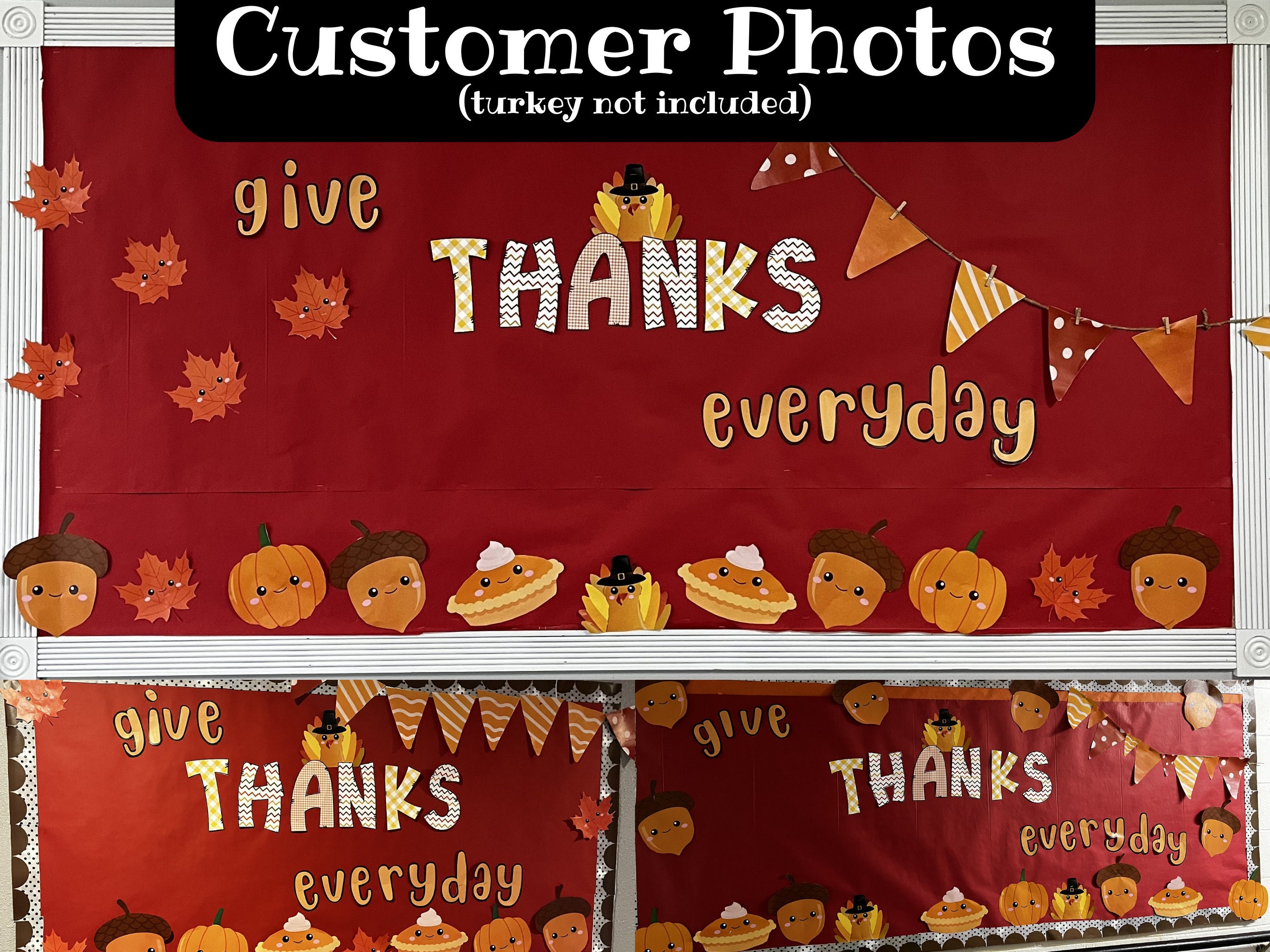 Give Thanks Everyday Thanksgiving Fall Classroom Bulletin Board Kit ...