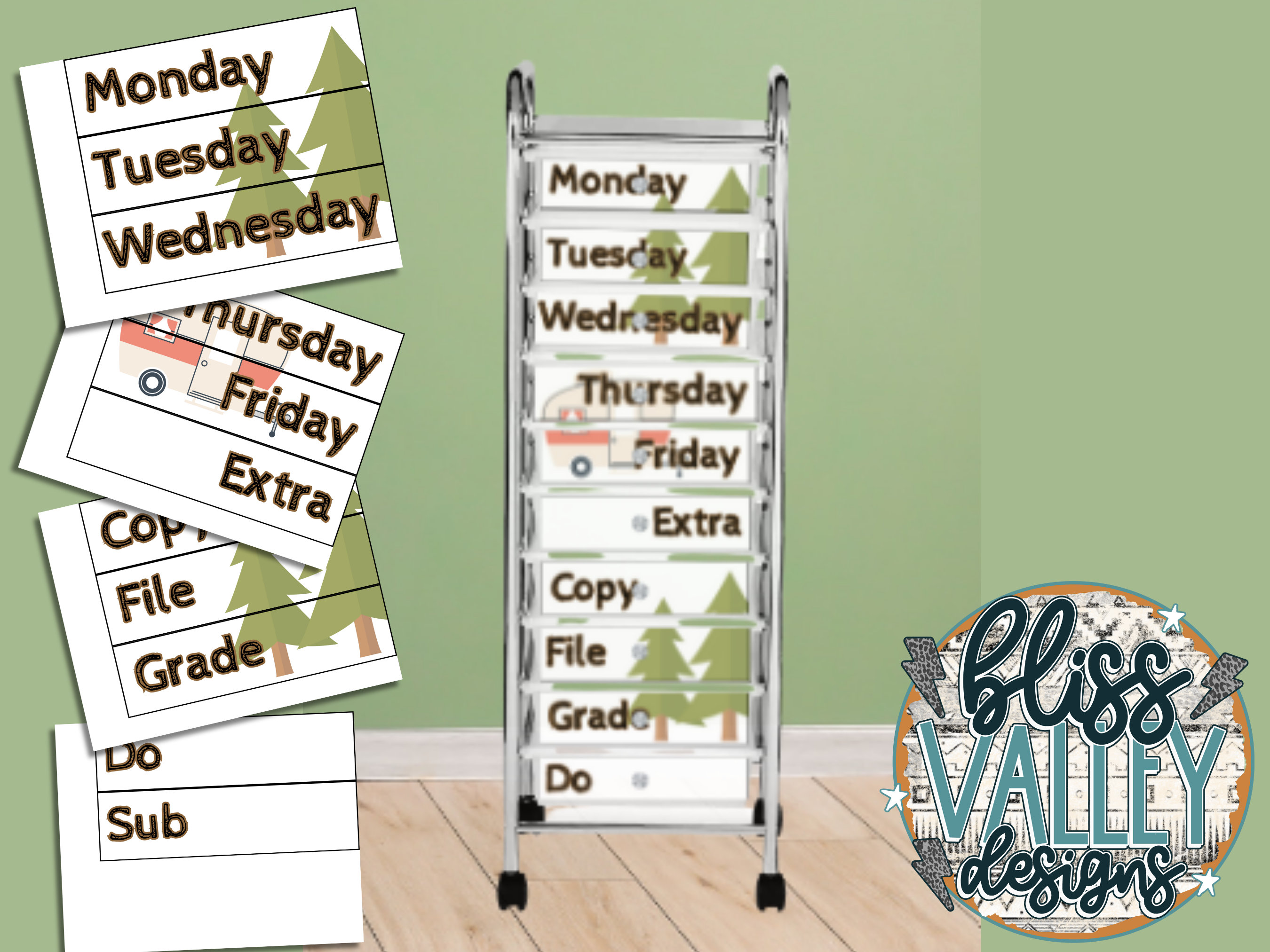 Camp Theme Drawer Labels / Printable / Classroom Decor / 10 Drawer ...