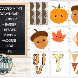 Give Thanks Classroom Bulletin Board Kit: Fall Thanksgiving Decor ...