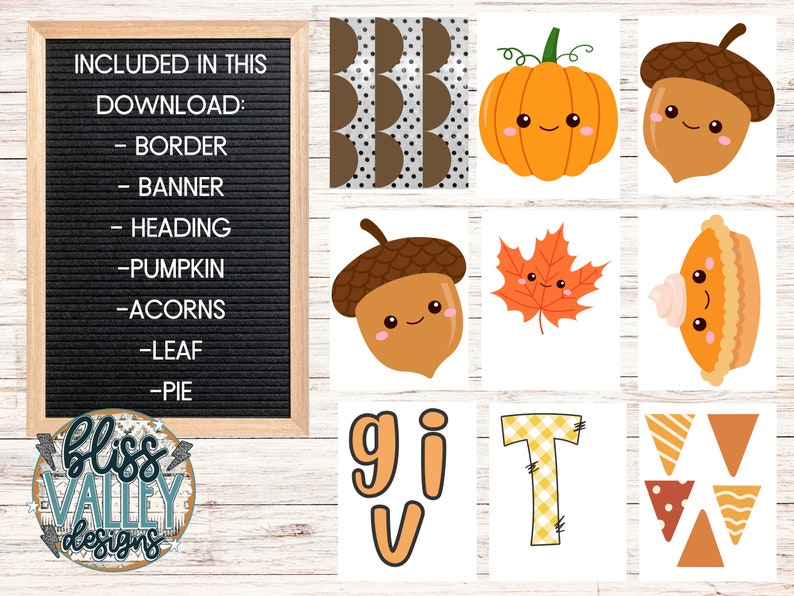 Give Thanks Classroom Bulletin Board Kit: Fall Thanksgiving Decor ...