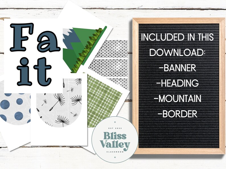 Faith Will Move Mountains Classroom Bulletin Board Kit (digital ...