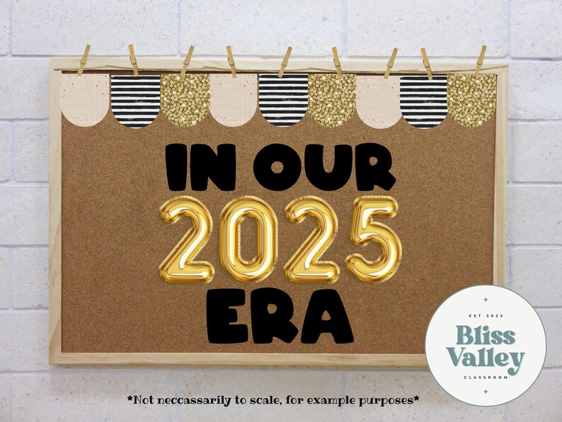 2025 New Year Classroom Bulletin Board Kit: Gold Balloons (digital ...