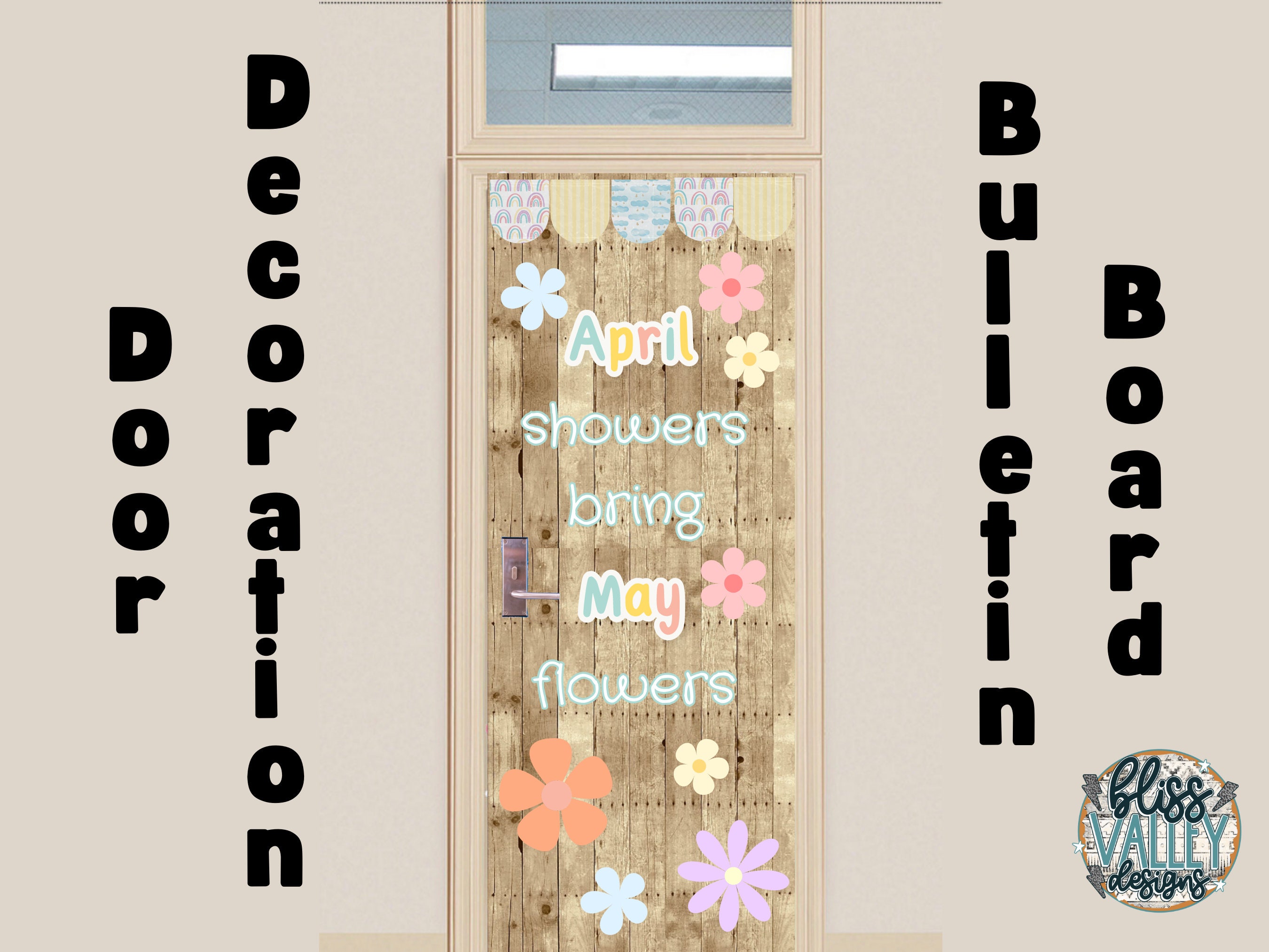 April Showers Bring May Flowers Spring Printable Classroom Bulletin ...
