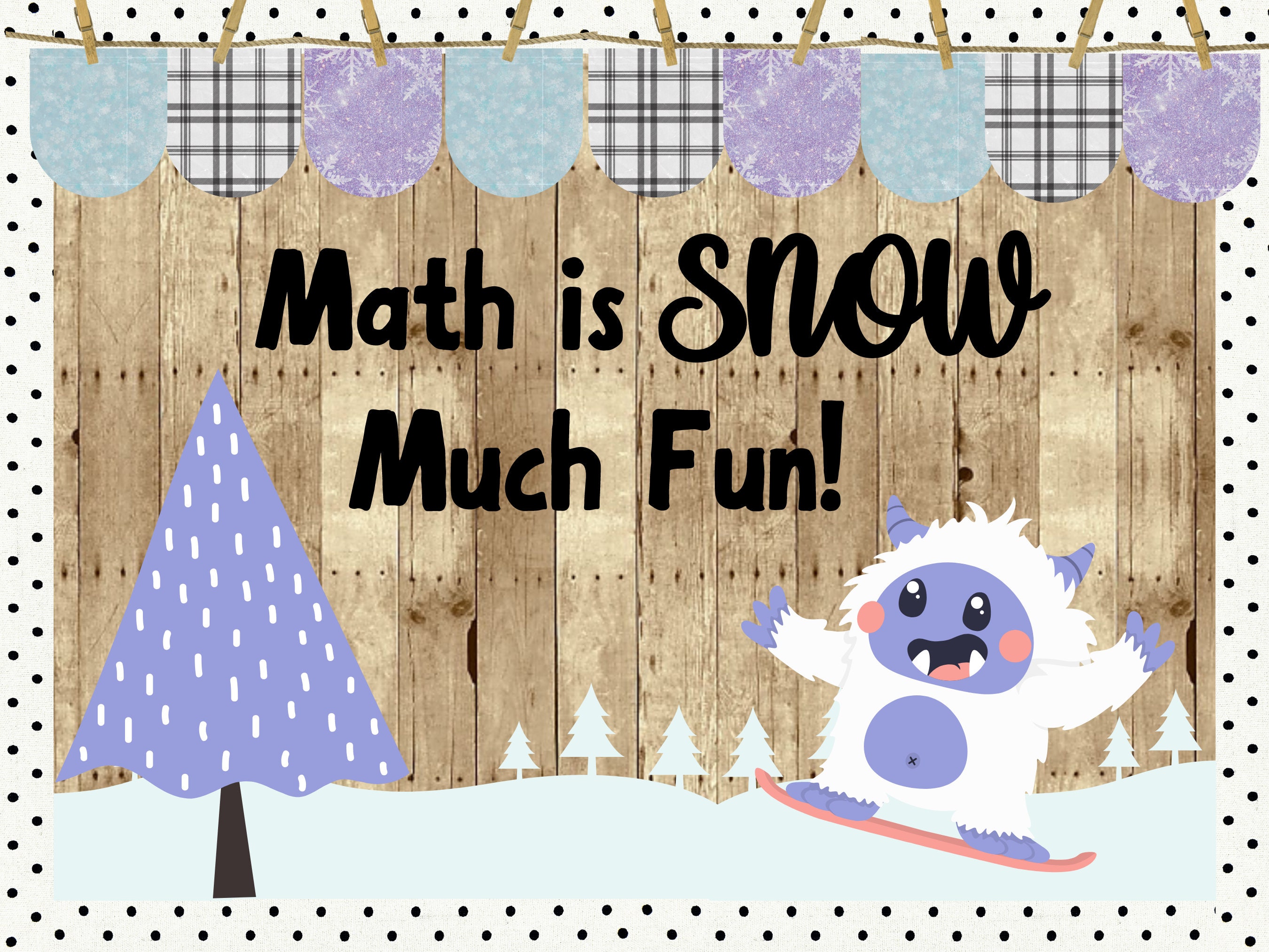 Learning is Snow Much Fun Yeti Winter Bulletin Board Kit With Headings ...