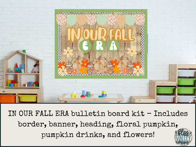 Fall Era Classroom Bulletin Board Kit: Retro Boho Decor (digital ...
