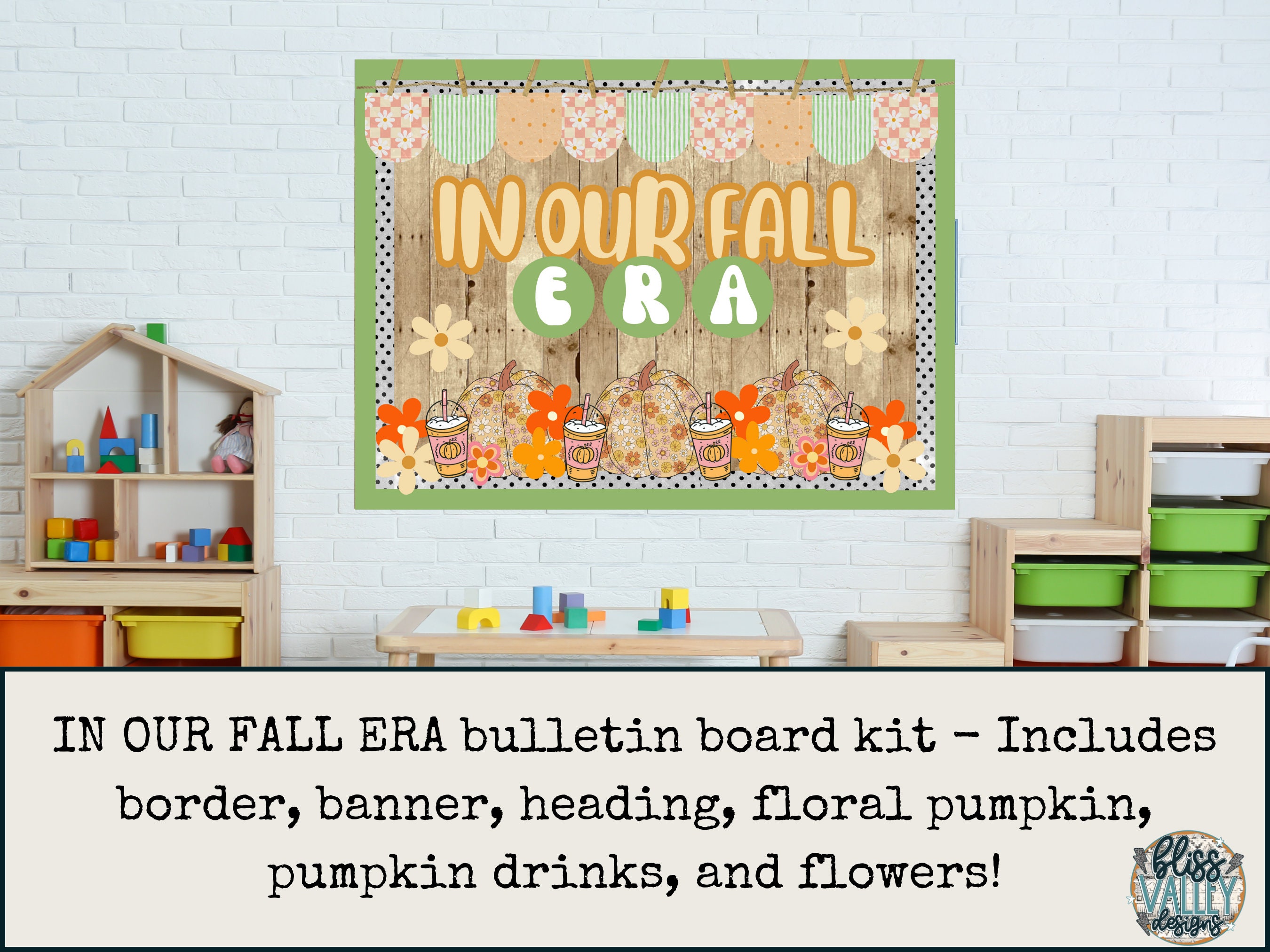 In Our Fall Era Pumpkin Spice Classroom Bulletin Board Kit Fall ...