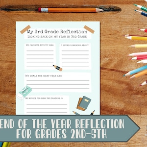 End of the Year Reflection Grades 2-5 Worksheet / Morning Work ...