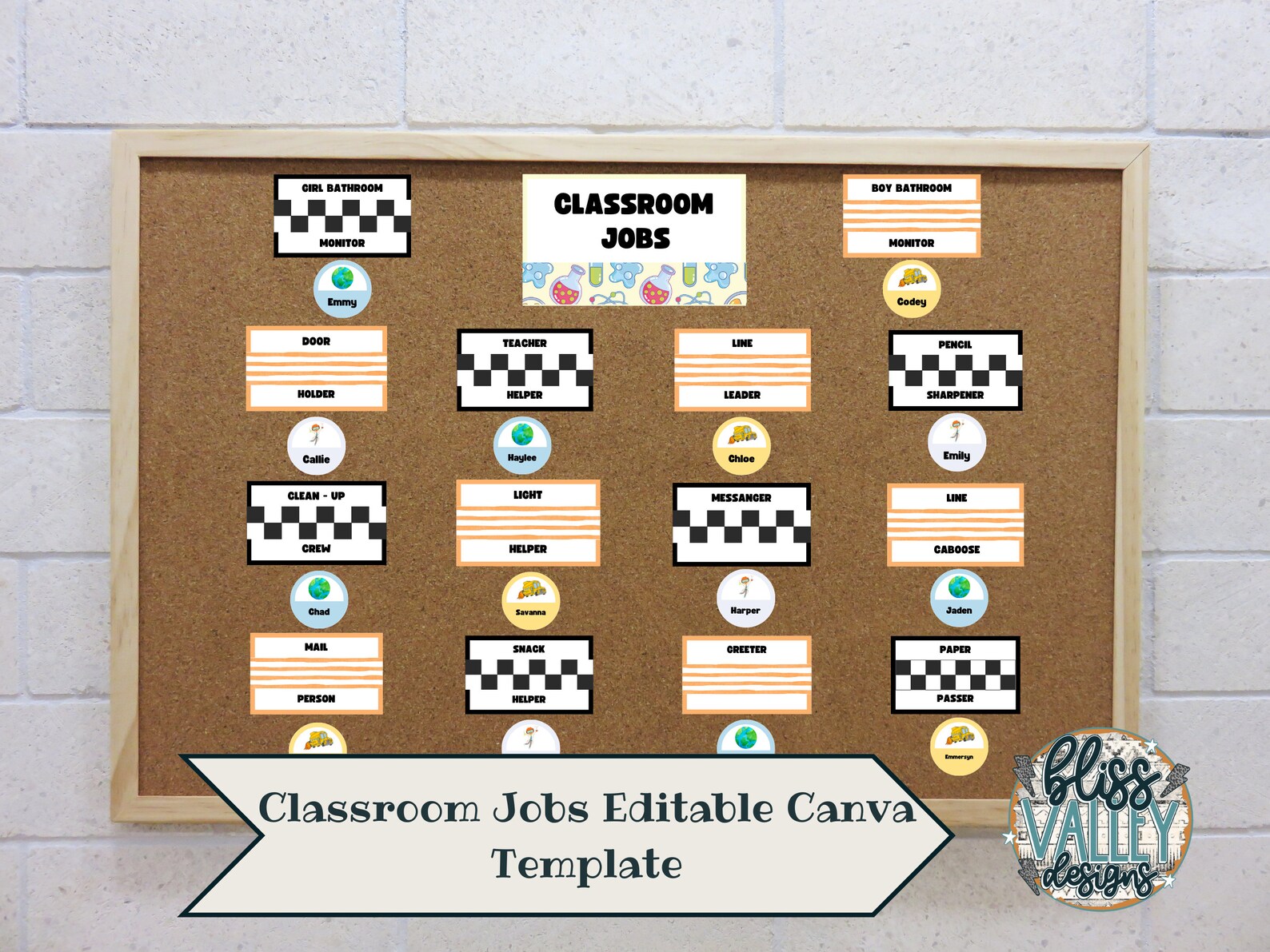Editable Science School Bus Themed Classroom Jobs Display Bulletin ...