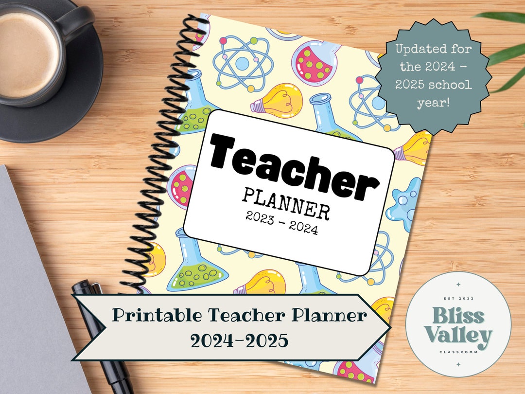 Science Classroom Themed Editable Printable Teacher Planner 2024 - 2025 ...
