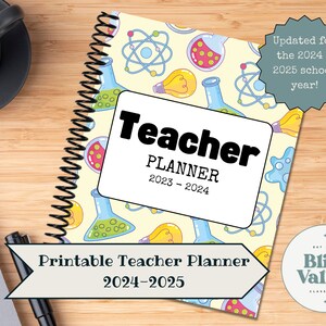 Science Classroom Themed Editable Printable Teacher Planner 2024 - 2025 ...