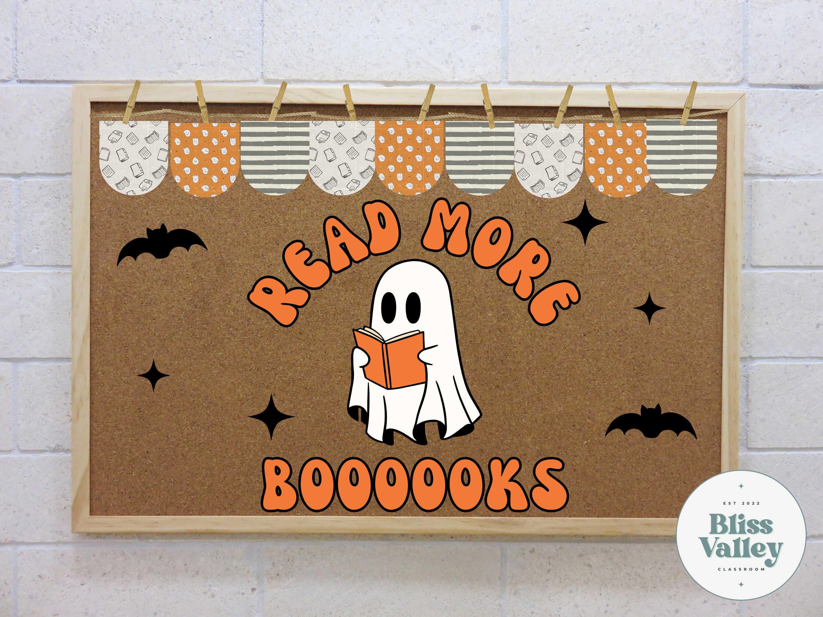 Read More Books Halloween Bulletin Board Kit: Ghost Library Decor (PNG ...