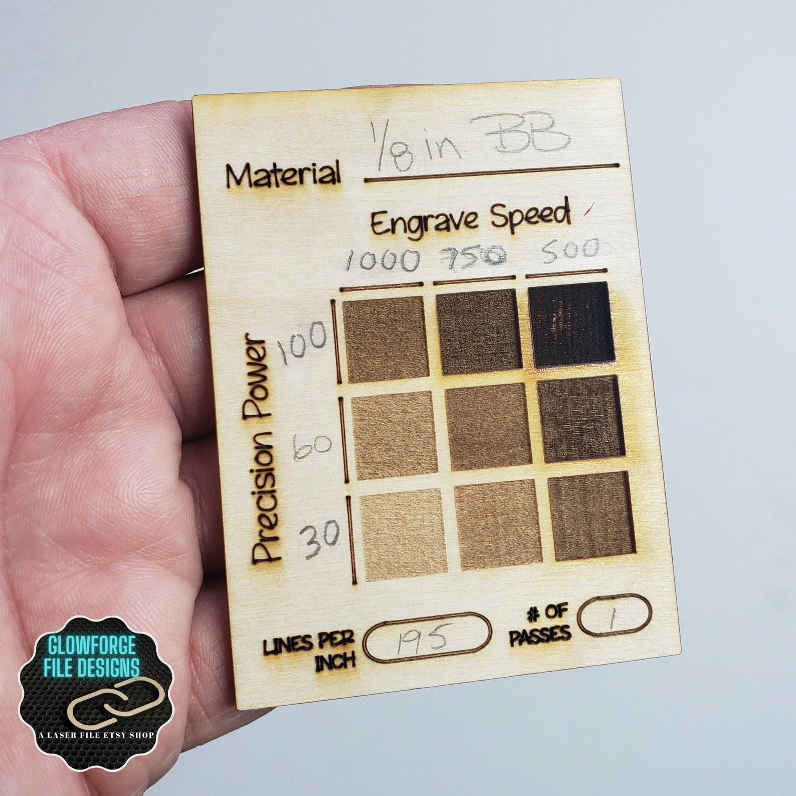 Glowforge Test File, Glowforge Laser Cut Test File, Glowforge Laser ...