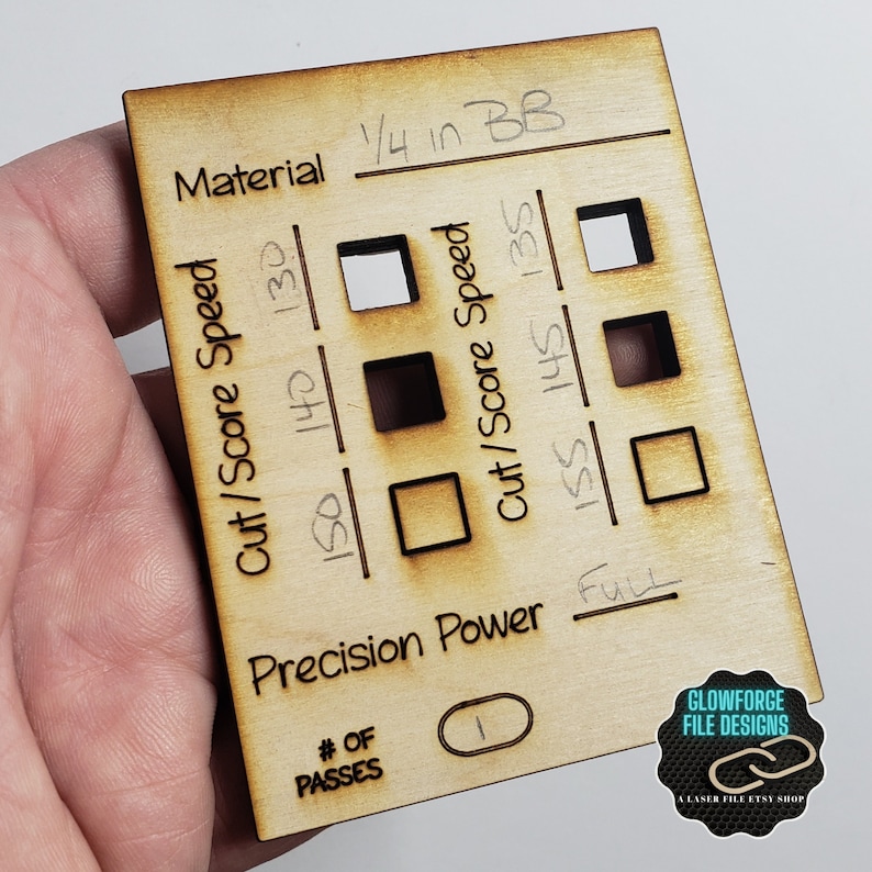 Glowforge Test File, Glowforge Laser Cut Test File, Glowforge Laser ...