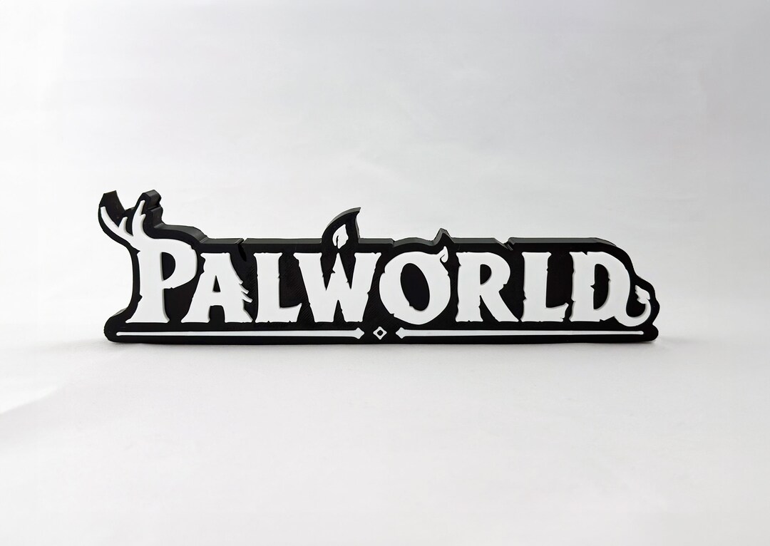 Palworld Logo 3D Display Sign 10 Custom Colors Desk and Shelf Display ...