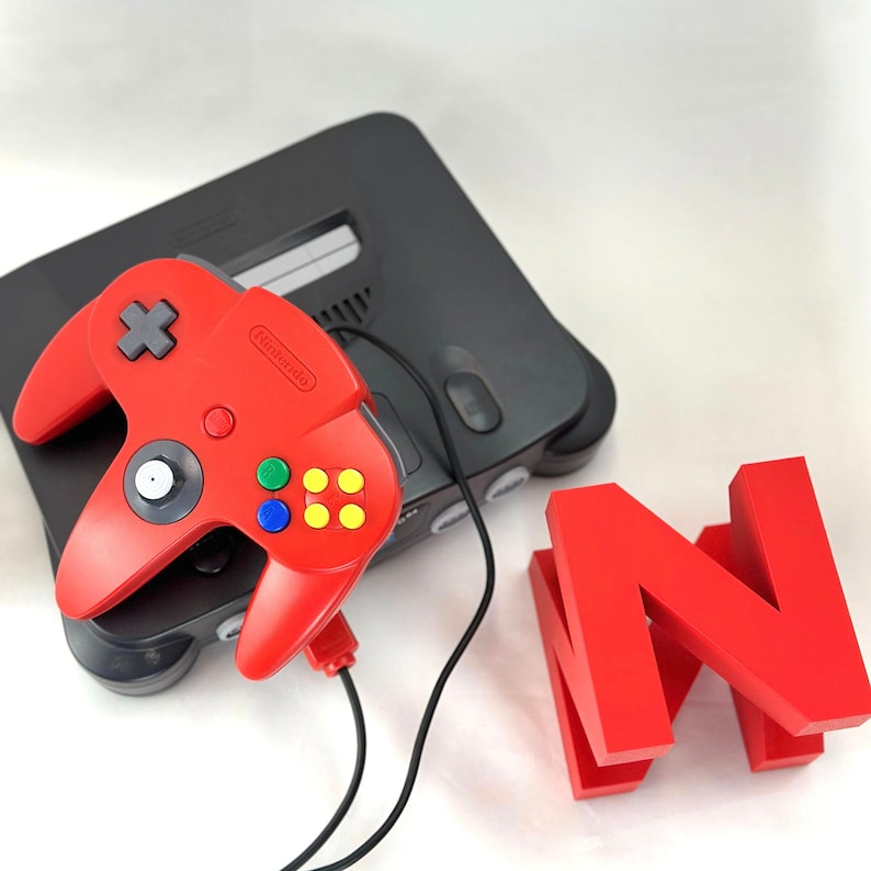 N64 Logo 3D Cube 4x4x4 Inch 10 Color Options Game Room Shelf Wall Decor ...