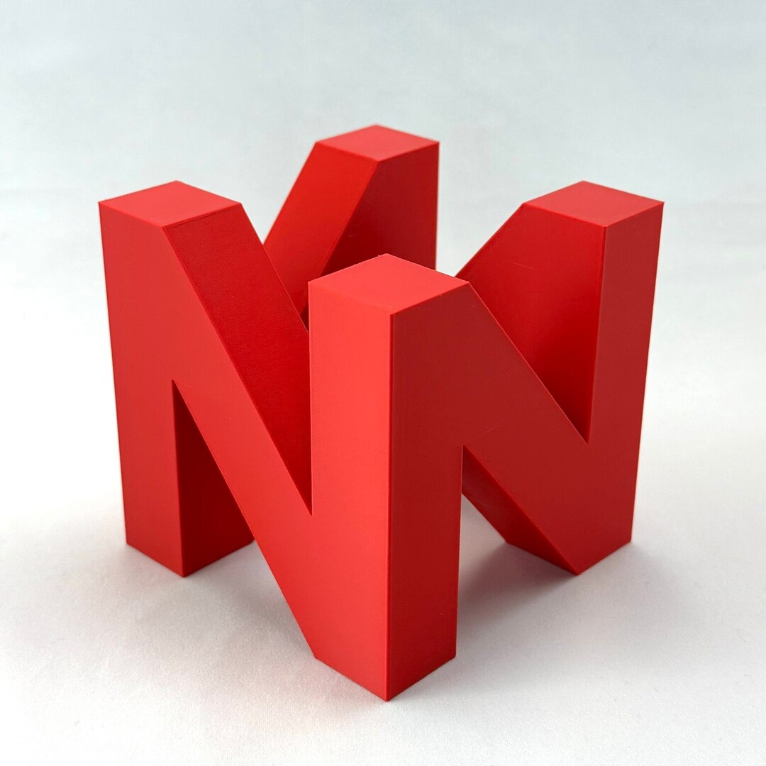 N64 Logo 3D Cube 4x4x4 Inch 10 Color Options Game Room Shelf Wall Decor ...