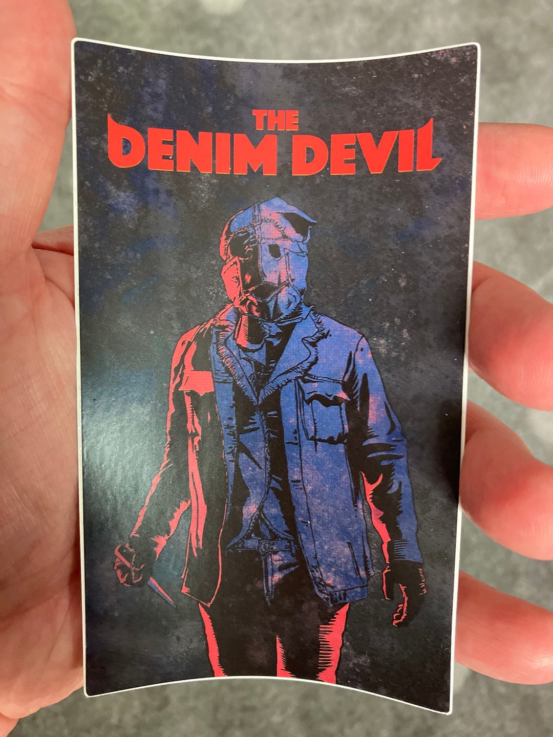 The Denim Devil #1 - Vinyl Sticker - Etsy
