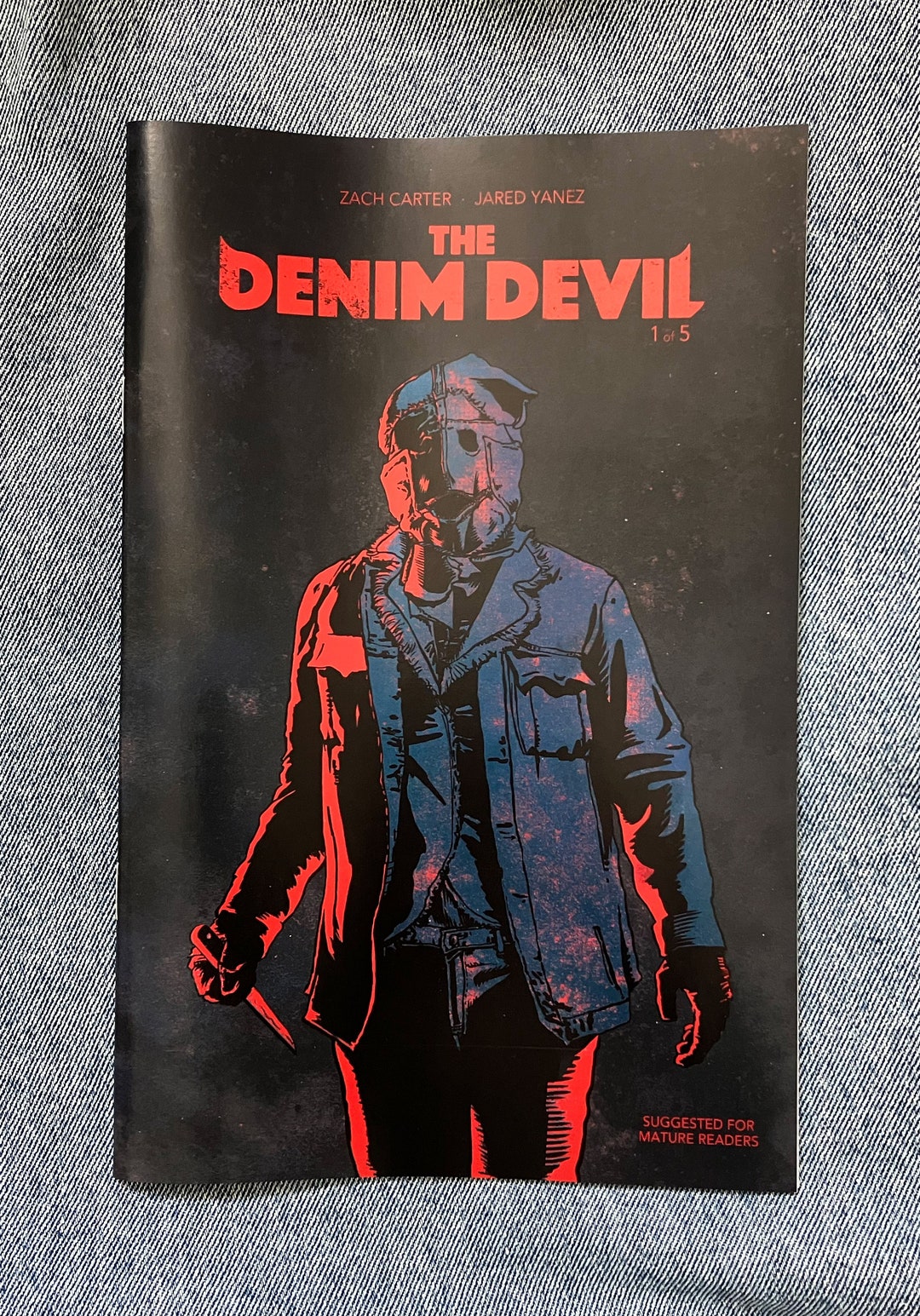 The Denim Devil #1 - PRINT W/ Sticker - Slasher Comedy Comic - Etsy