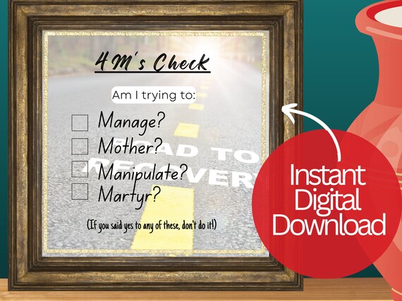 4m's Checklist Co-dependance Recovery Reminder Printable - Etsy