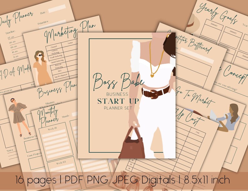 Boss Babe Start up Business Planner Set, Weekly and Daily Planner ...