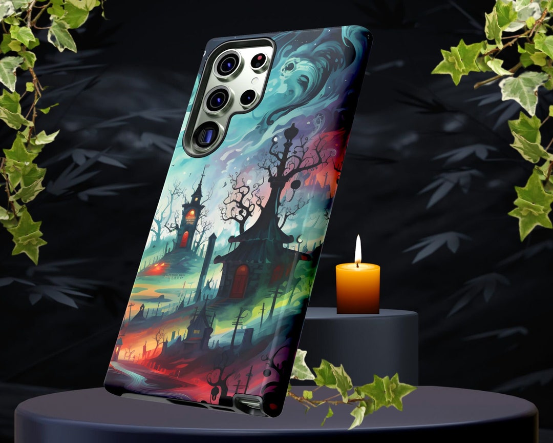 Dark Eerie Watercolor Graveyard, Samsung Galaxy Phone Case, Creepy ...