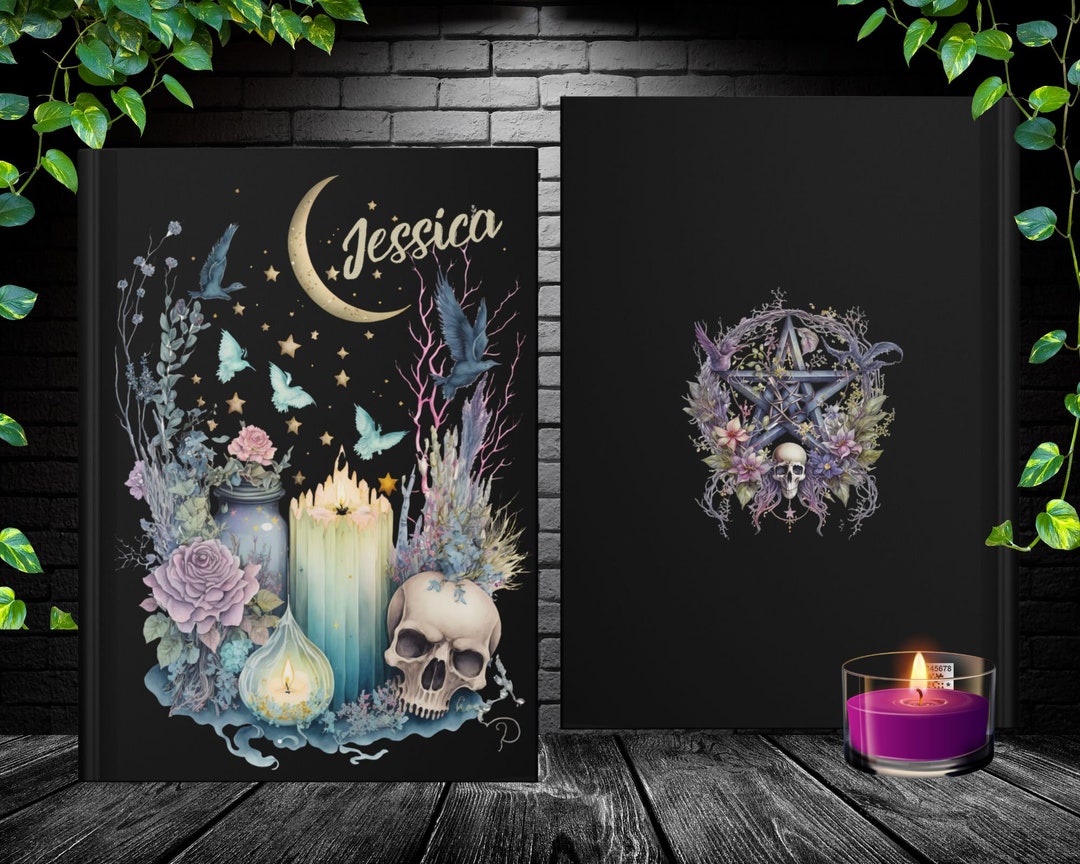Witchy Woman Personalized Mystical Black Wiccan Themed Journal, Floral ...
