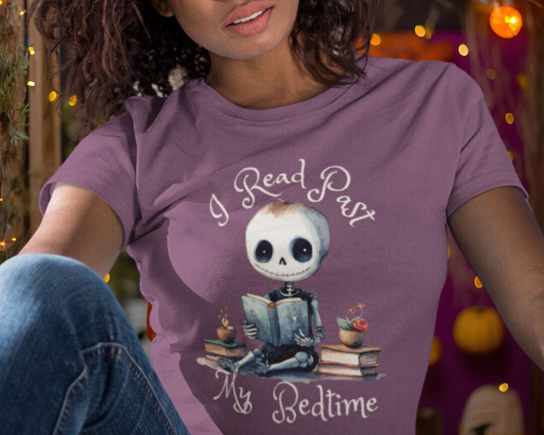 Avid Reader Tshirt, Creepy Skeleton Child Reading, Comfort Colors T ...