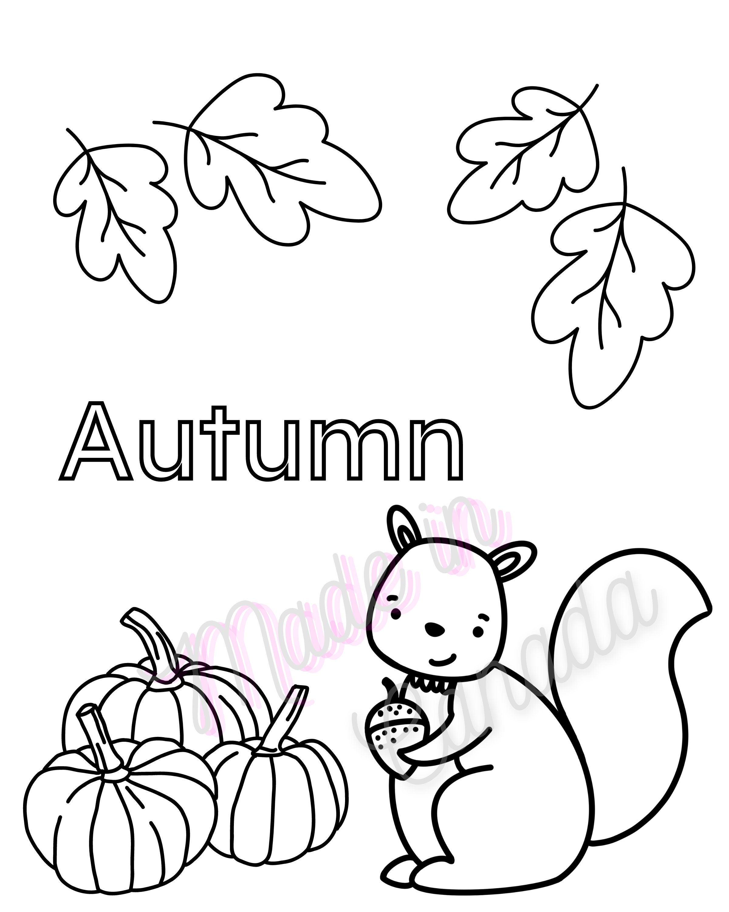 Seasons Coloring Pages | Instant Download - Etsy