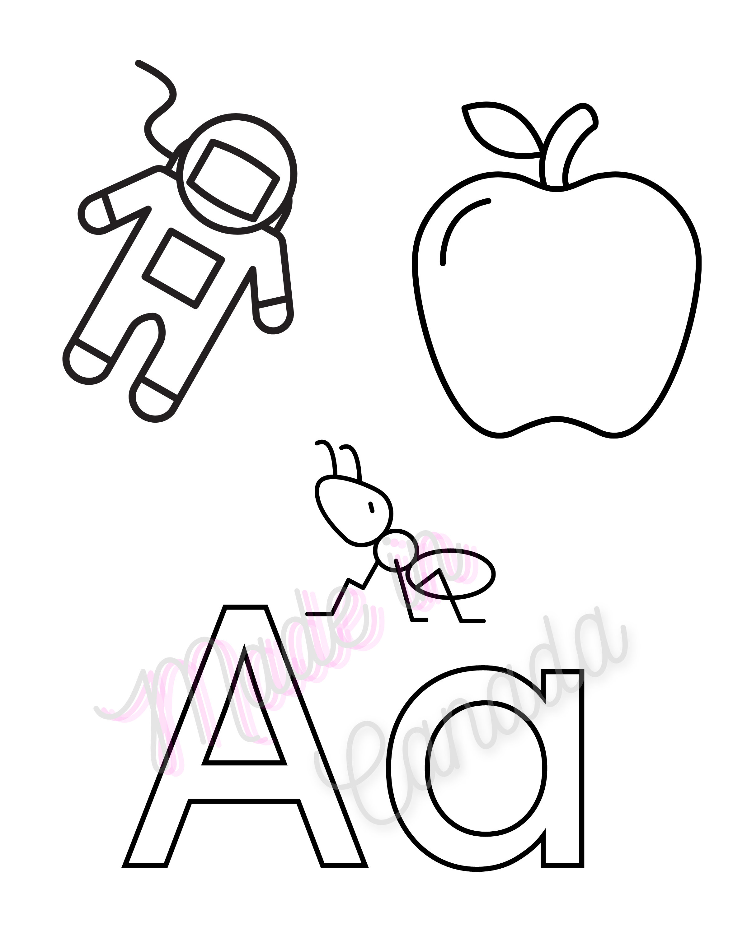 Alphabet Coloring Sheets | Educational | Digital Download - Etsy