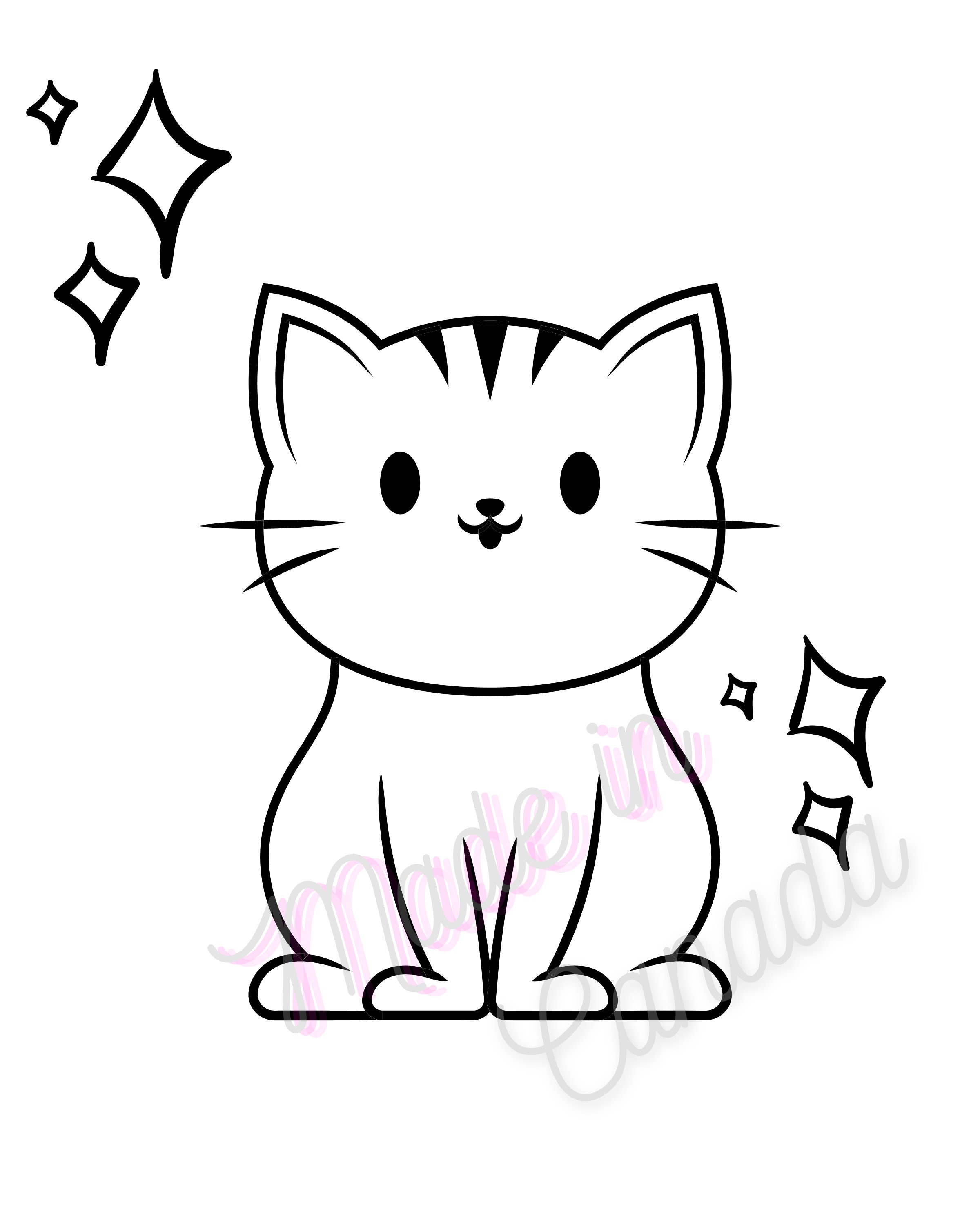 Kitty Coloring Page - Etsy