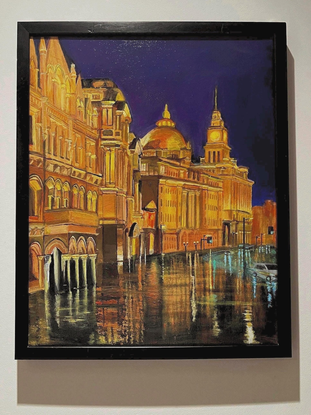 Acrylic Hand-painted City Landscape Night Wall Art – One-of-a-kind - Etsy